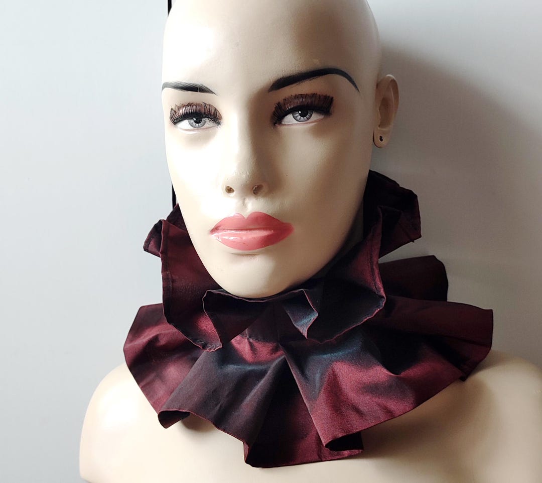 Burt Maroon Clown Collar Dark Burgundy Maroon Neck Ruffle Collar ...