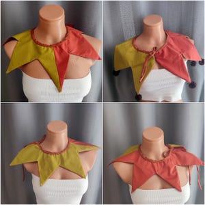 Colorful Jester Costume Collar/ Medieval Renaissance Festival Costume Accessory/ Herlequin ...