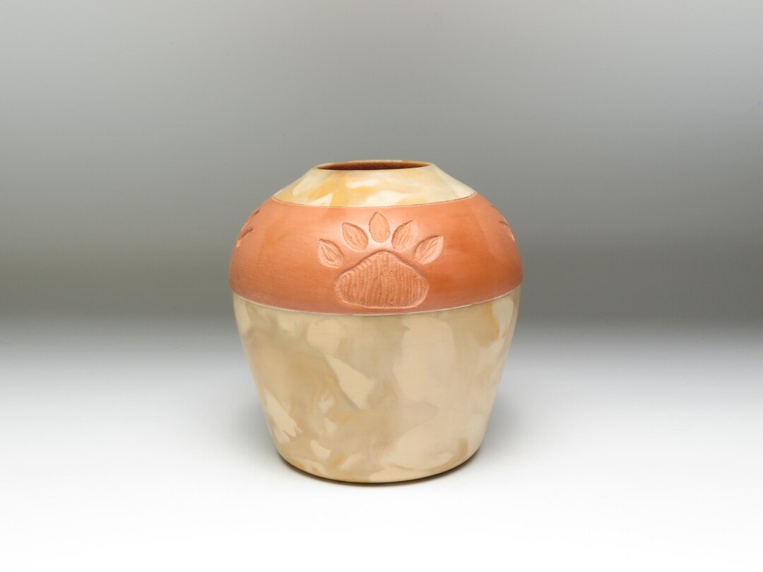 Carved Bear Paw Ceramic Vase - Wheel Thrown Earthenware Pottery - Etsy
