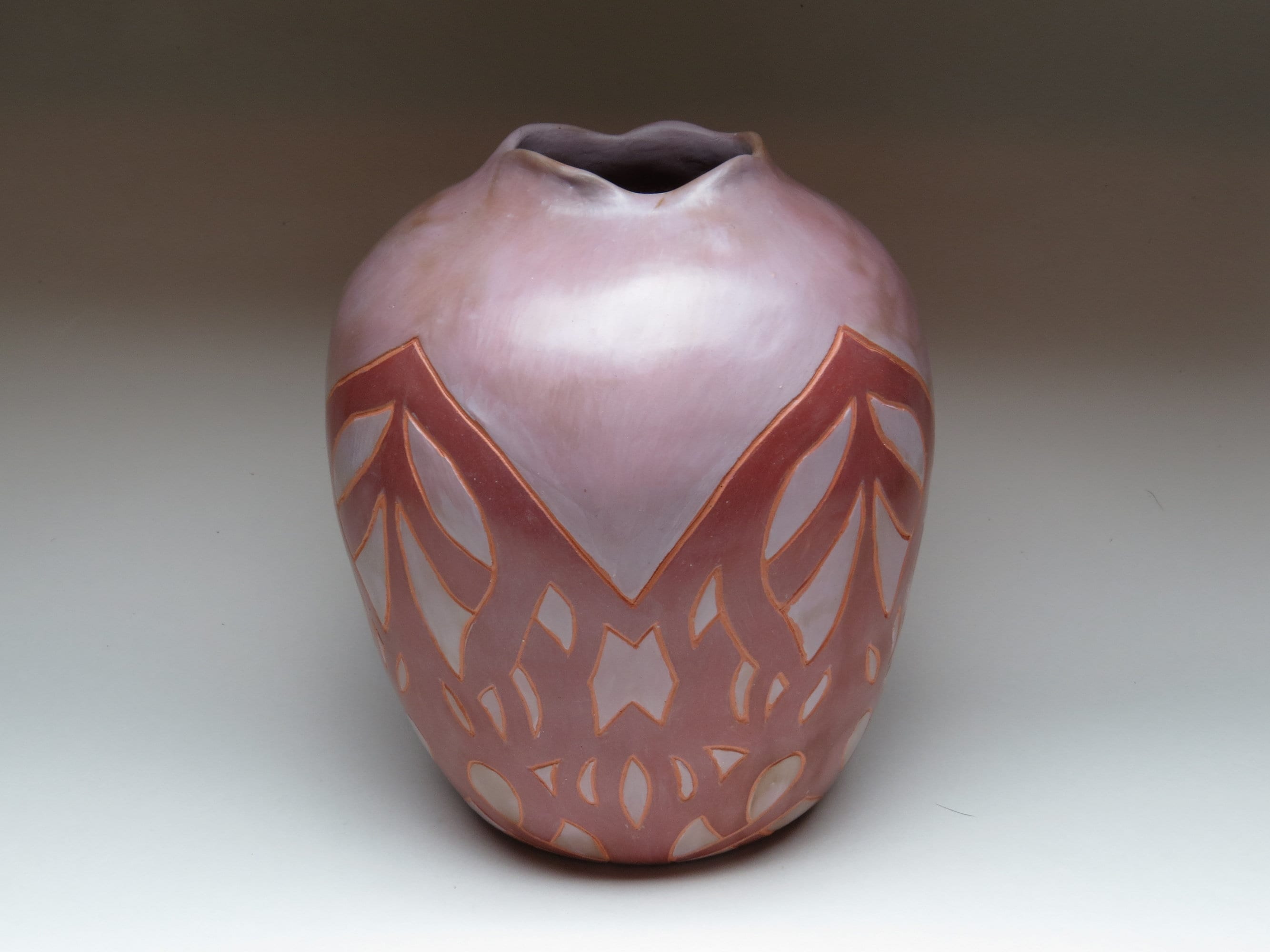 Ceramic Vase Hand Built Mauve Vessel Earthenware Pottery - Etsy