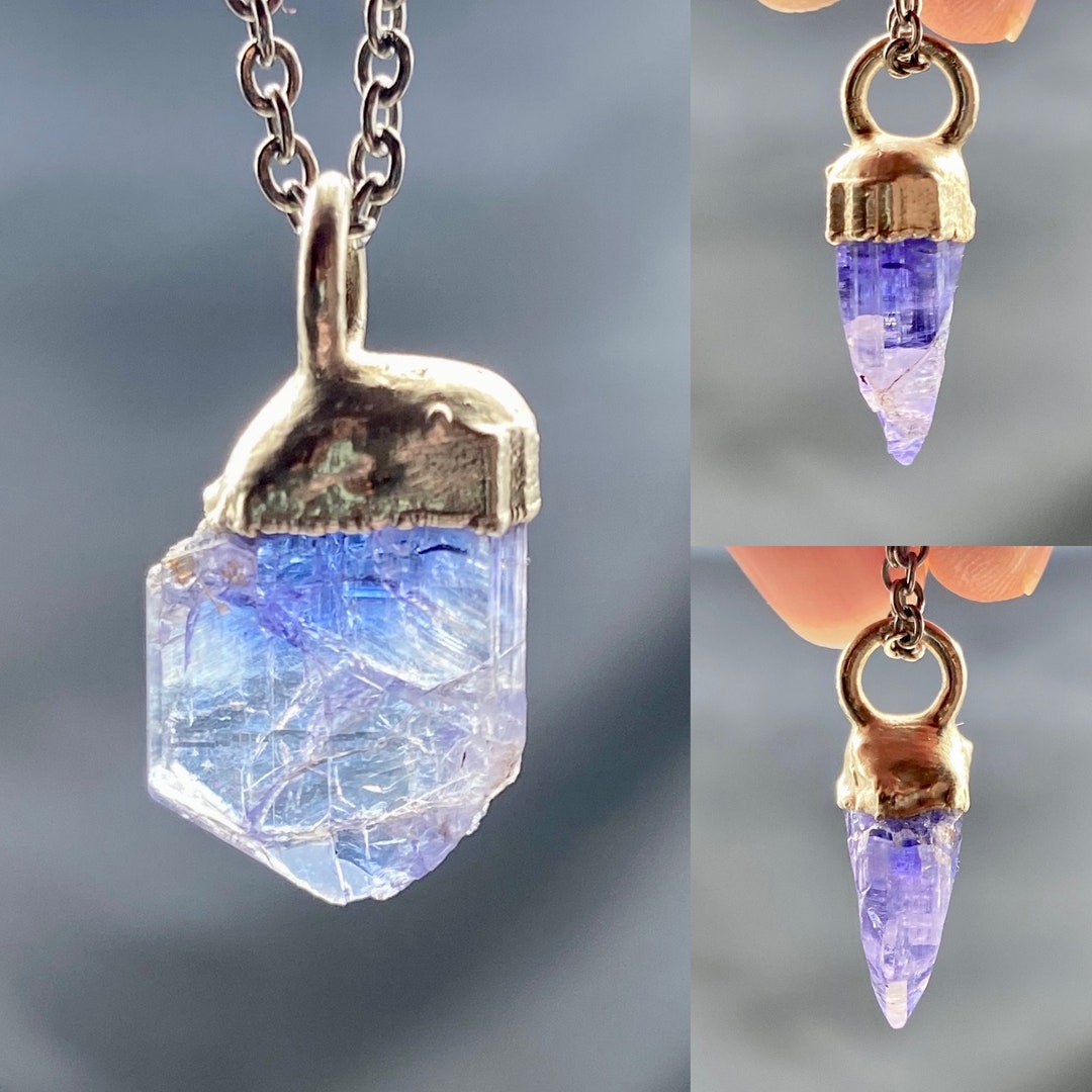 Tanzanite Pendant Tanzanite Necklace Tanzanite Crystal Jewelry Rough ...