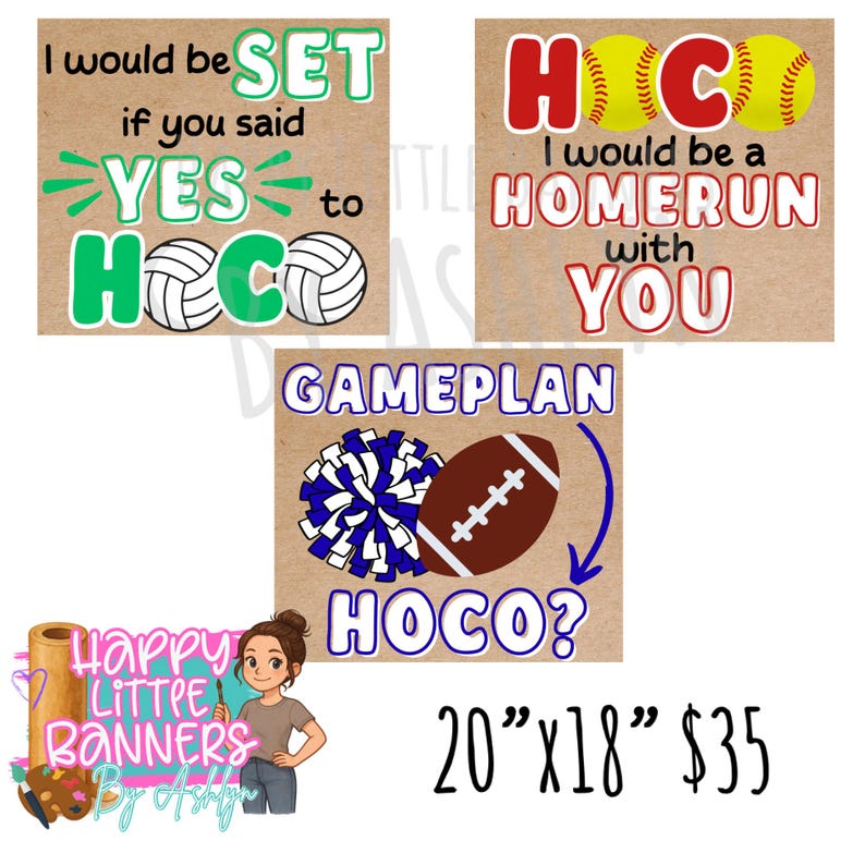 Homecoming Proposal Banner | Hand Painted Sports HOCO Sign | Volleyball ...