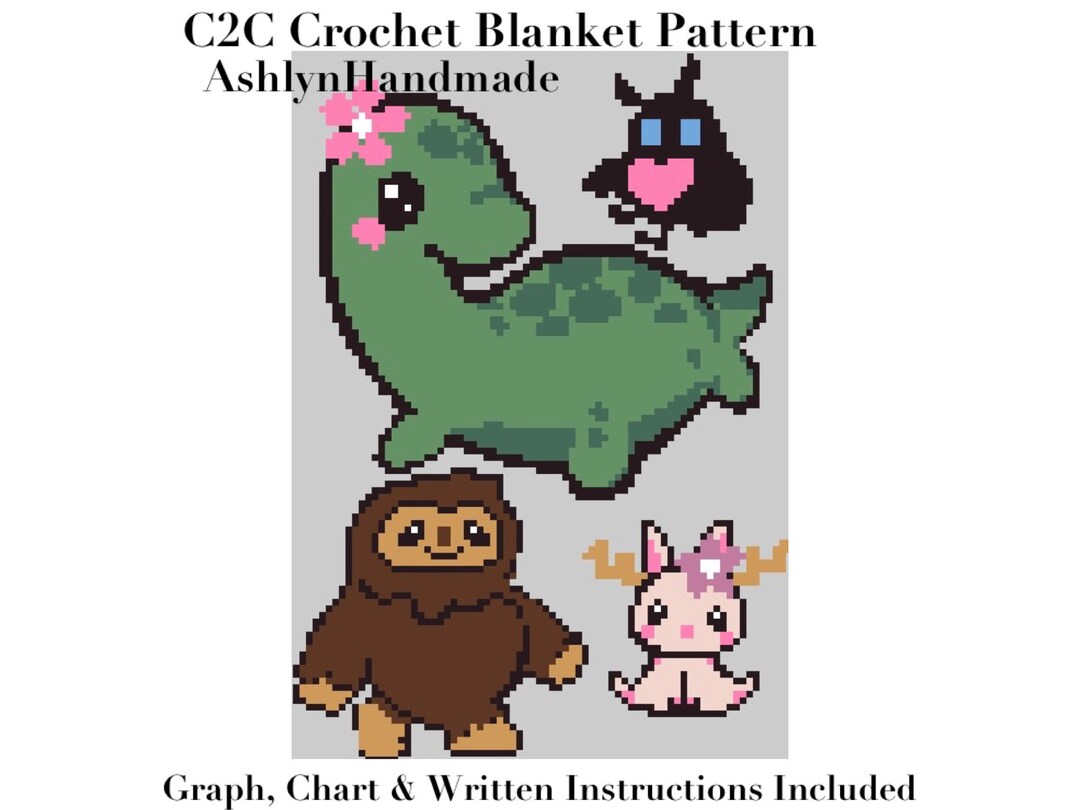Cryptid Graphgan Pattern - Corner to Corner - C2C - Crochet Blanket ...
