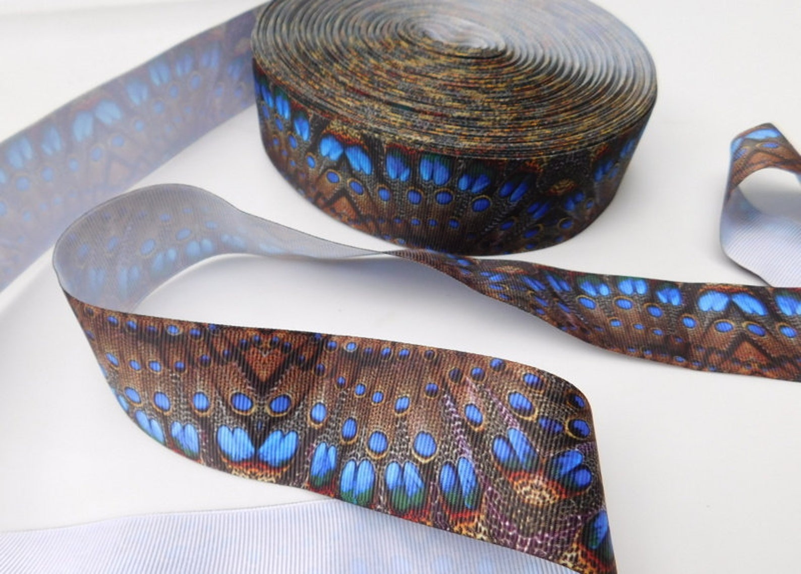 1.5" Exotic Birds Ribbon - Parrot, Peacock, Flamingo, Swan - 38mm ...