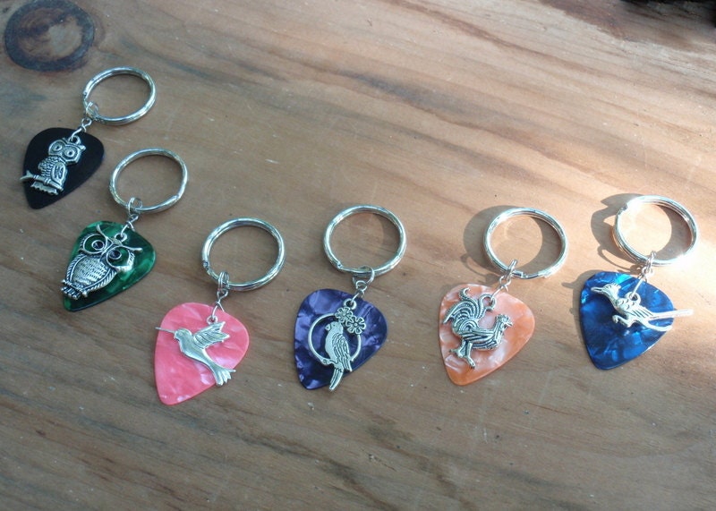 Birds Key Chain, 16 Colors Choice, Woodland Owl, Elegant Owl ...