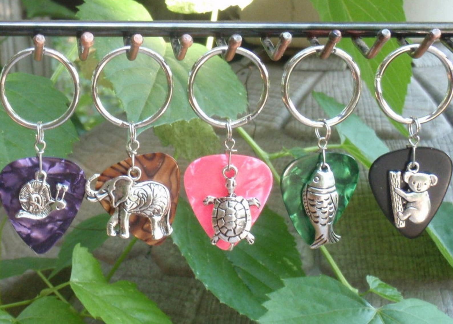 Nature Key Chain 16 Colors Choice Hibiscus Fish Snail - Etsy
