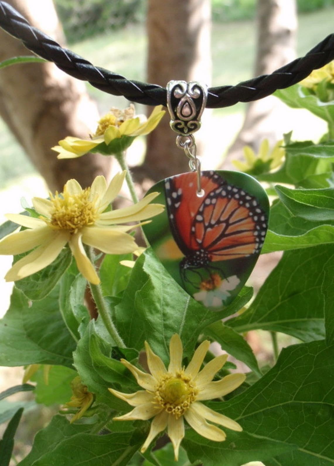 Nature Guitar Pick Jewelry Braided Necklace Choice | Etsy