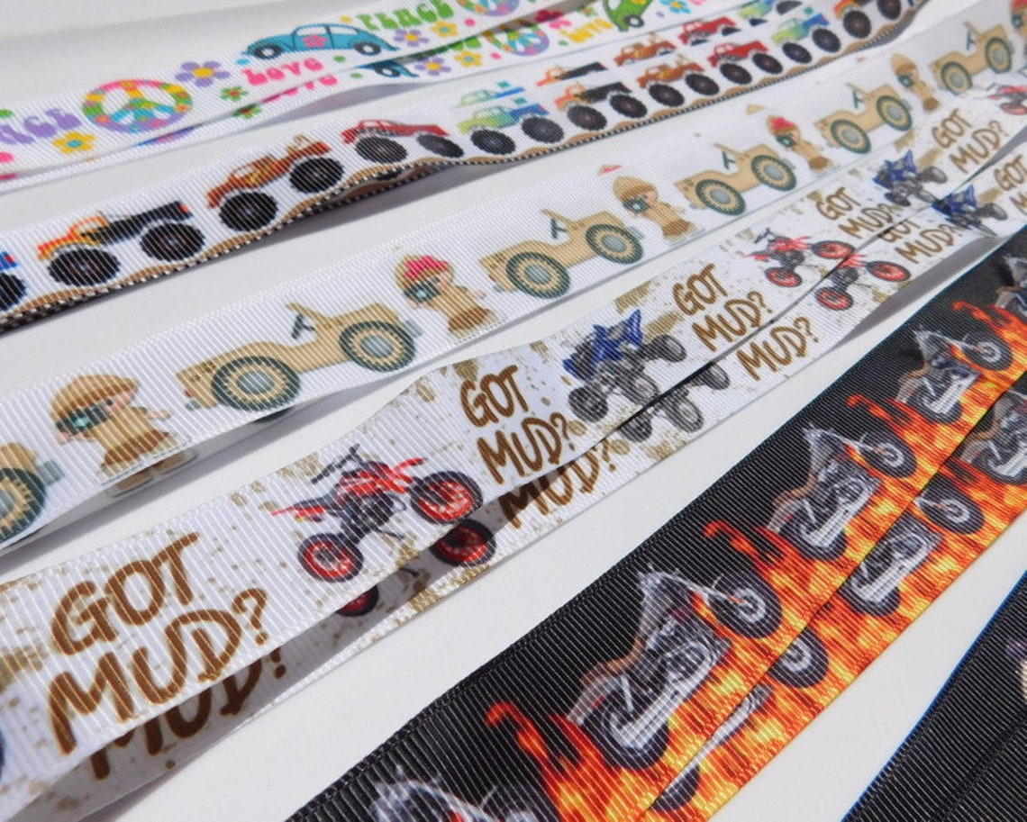 3 Yards Wheels Cars Motorcycles Grosgrain Ribbon Your - Etsy