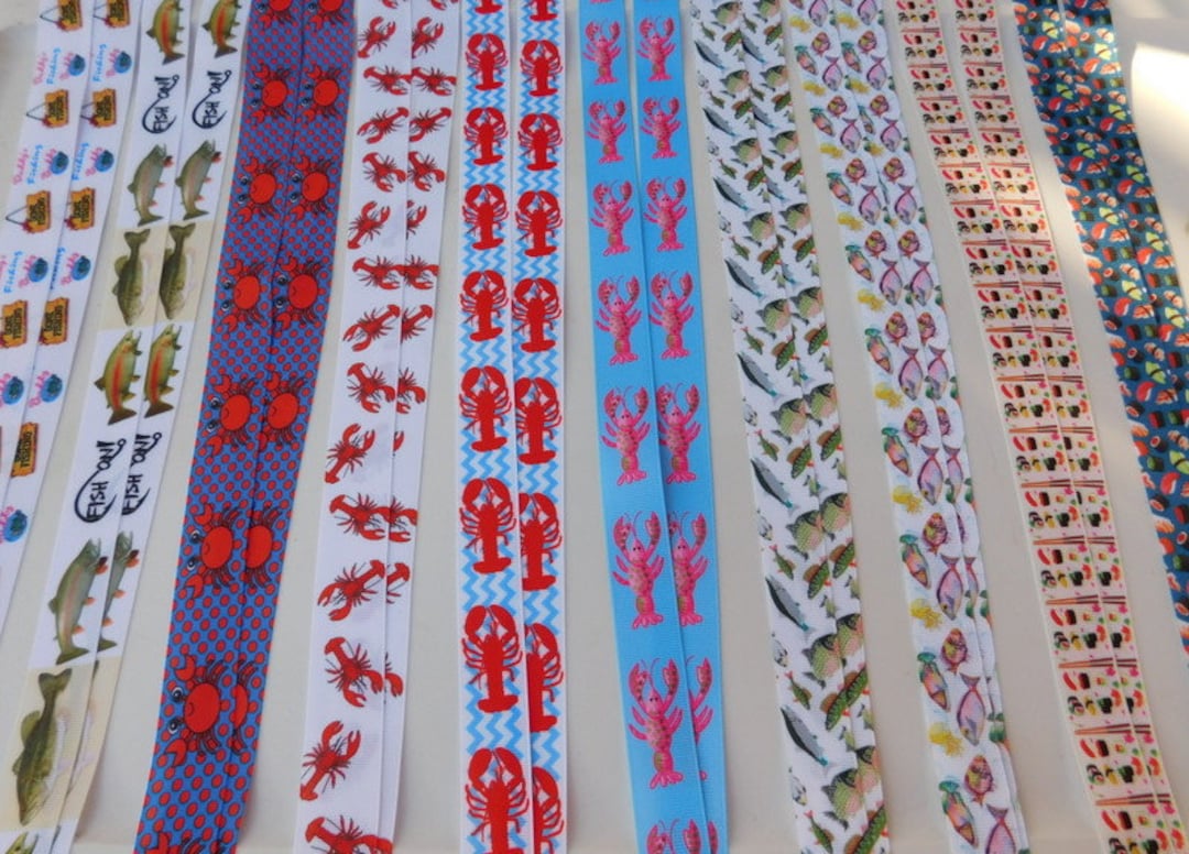 3 Yards - Fishing & Seafood - Grosgrain Ribbon - Your Choice Style ...