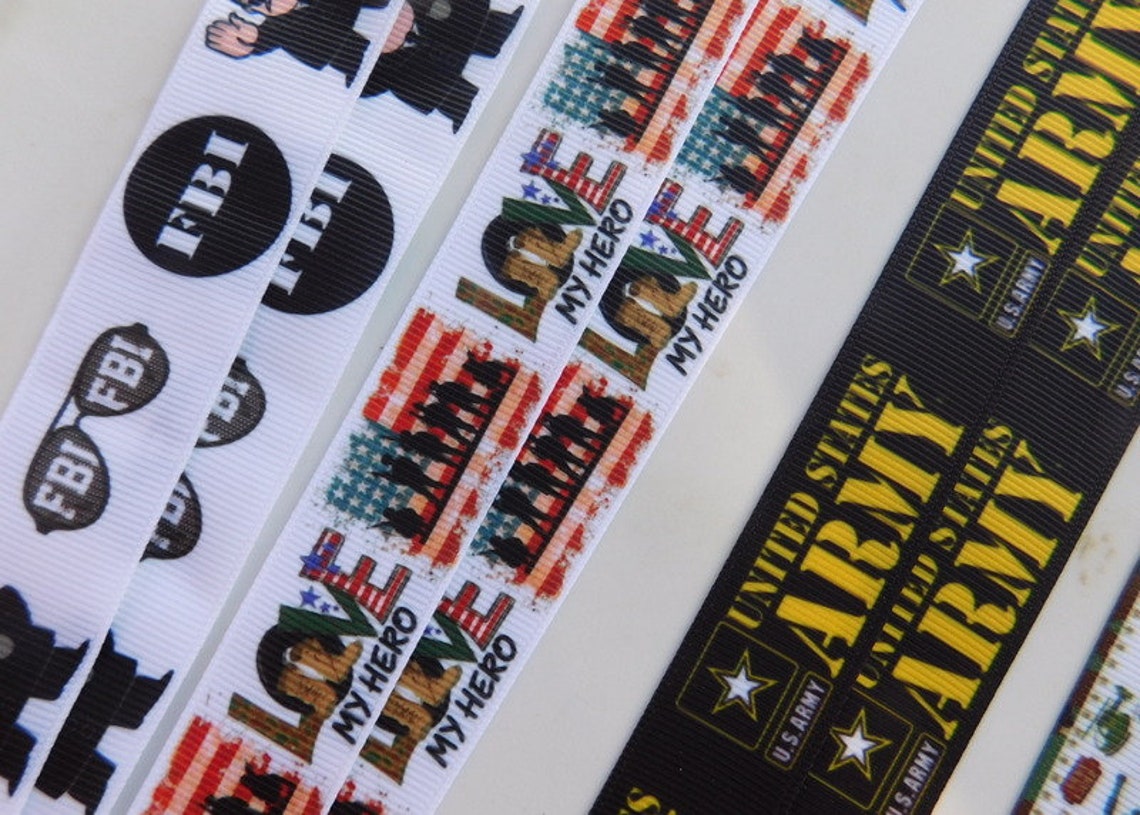 3 Yards FBI Military Grosgrain Ribbon Single Sided 7/8 - Etsy