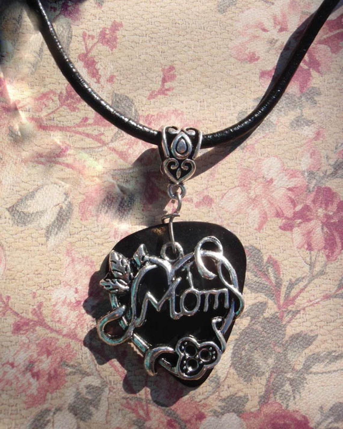 Leather Mom Necklace Choice 12 Colors Mother Guitar Pick - Etsy