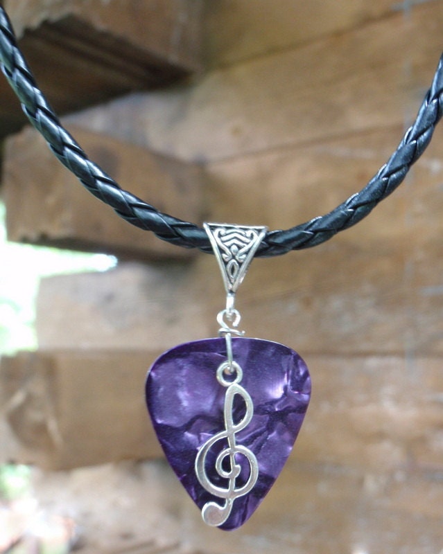 Treble Clef Necklace Music Note Chain Musical Guitar Pick - Etsy