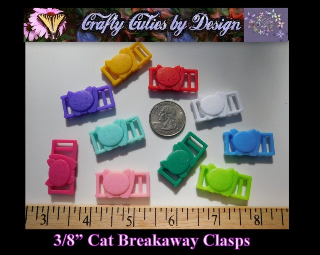 Color Cat Breakaway 3/8" (10mm) - Kitty Face Safety Buckle for Cat ...