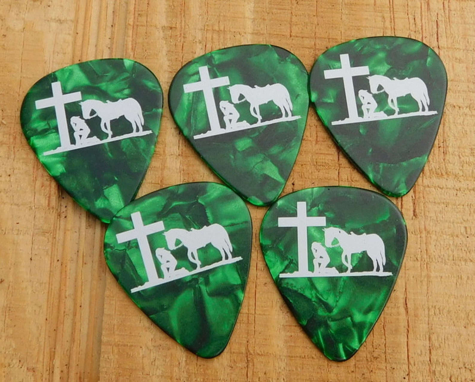 Praying Cowgirl Guitar Picks - 5 or 10, Assorted Colors - Single Sided ...