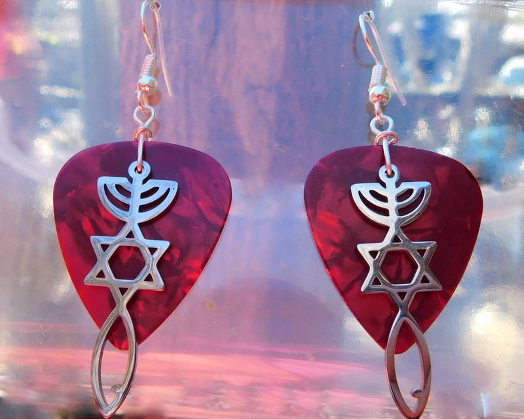 Messianic Star of David Menorah Ichthys Earrings, Hebrew Jewish Judaism ...