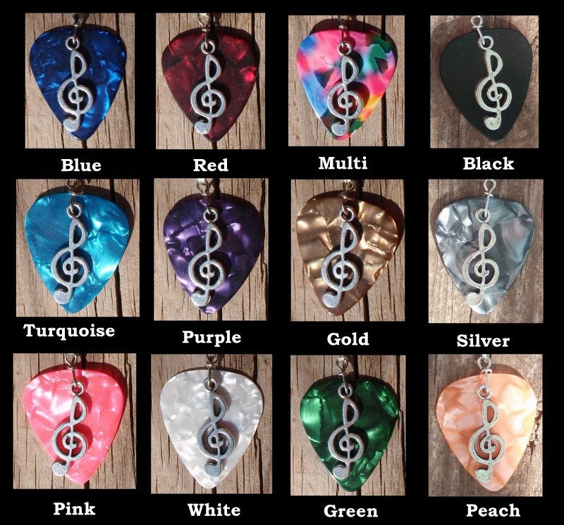 Treble Clef Necklace Music Note Chain Musical Guitar Pick - Etsy