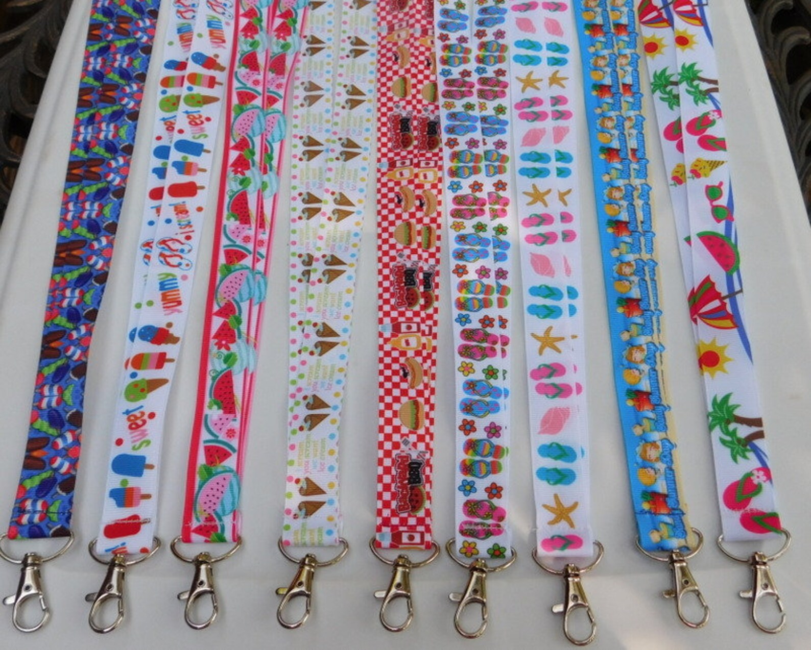Summer Fun - ID Lanyard, Lightweight Single Sided Grosgrain Ribbon ...