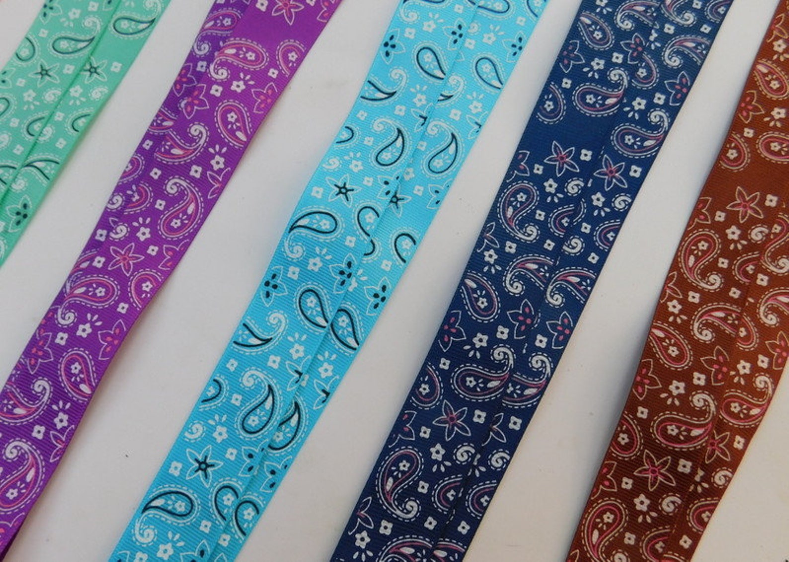 3 Yards - Bandana - Grosgrain Ribbon Your Choice, Lightweight Single ...