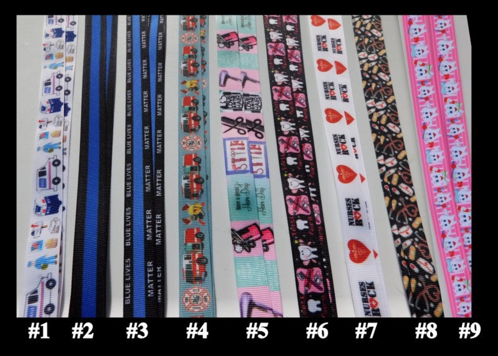 5/8" Ribbon - Professional - 16mm Postman, Nurse, Police, Fireman ...