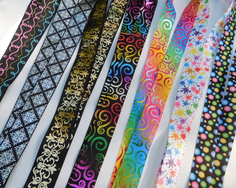 3 Yards - Fancy Foil - Grosgrain Ribbon - Your Choice Style - Single ...