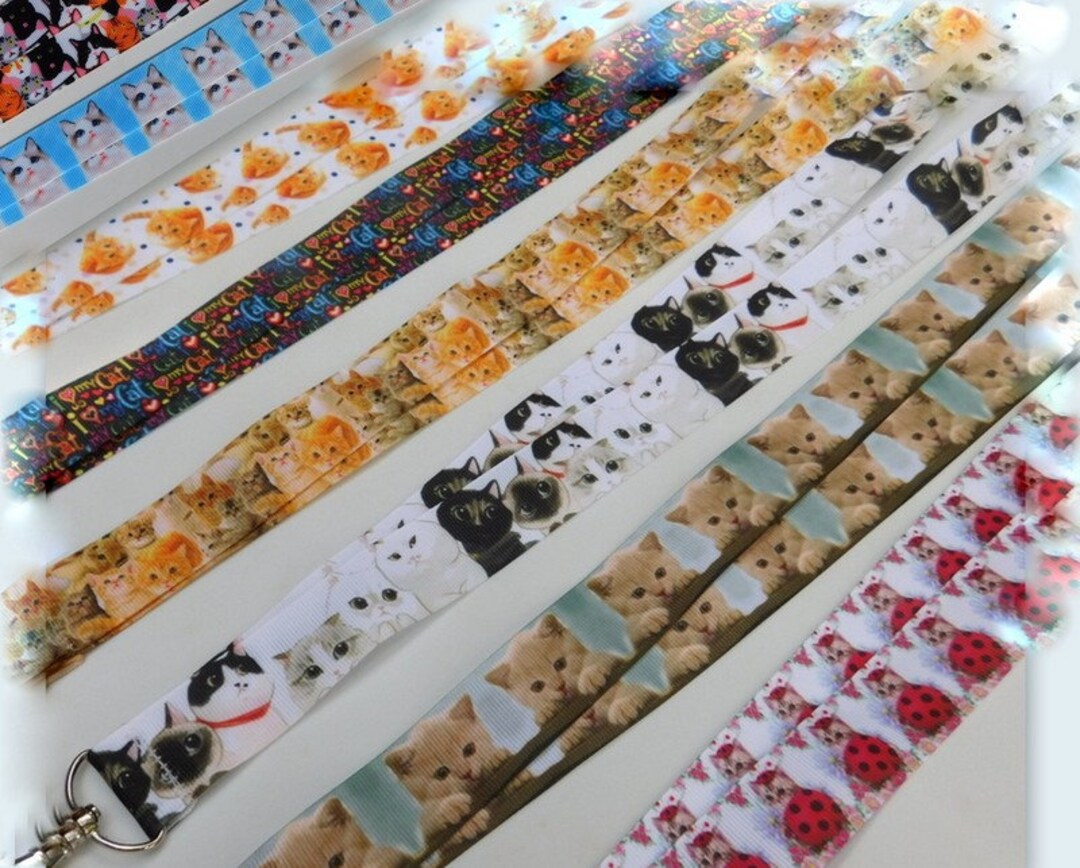 3 Yards - Cats- Grosgrain Ribbon - Your Choice Style - Single Sided 7/8 ...