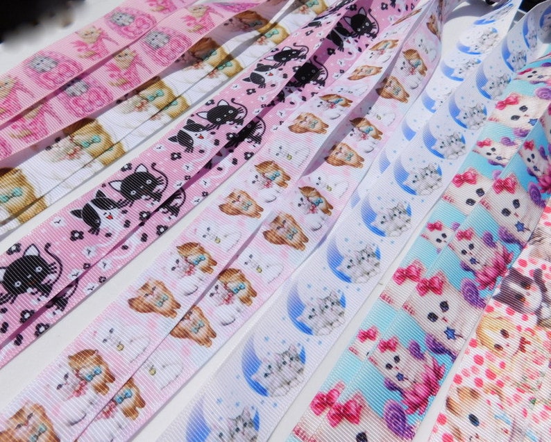 3 Yards - Kitty Cats - Grosgrain Ribbon - Your Choice Style - Single ...