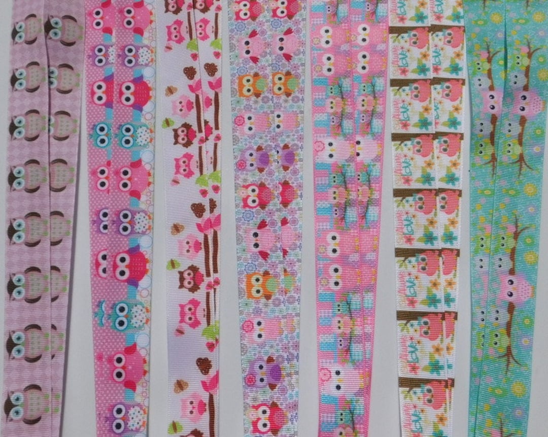 3 Yards - Owls - Grosgrain Ribbon - Your Choice Style - Single Sided 1 ...