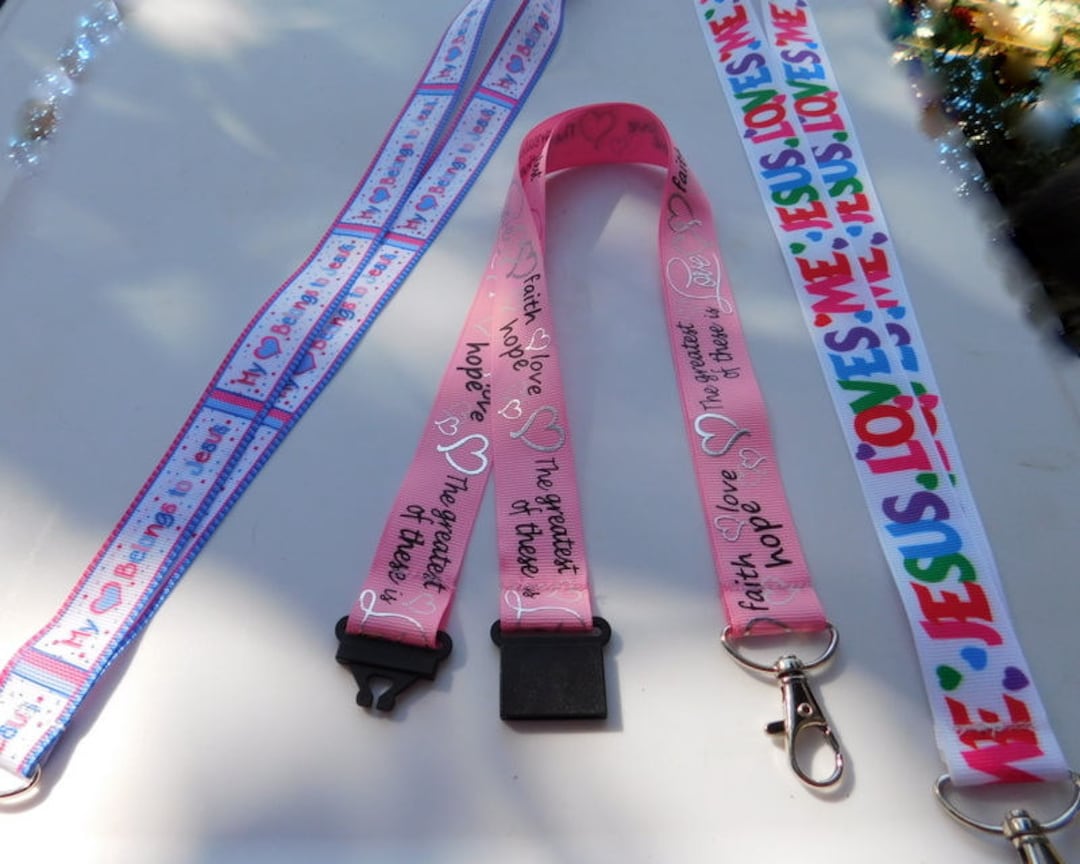 Religious - ID Lanyard, Cross ,faith Hope Love, Jesus Loves Me, Single ...