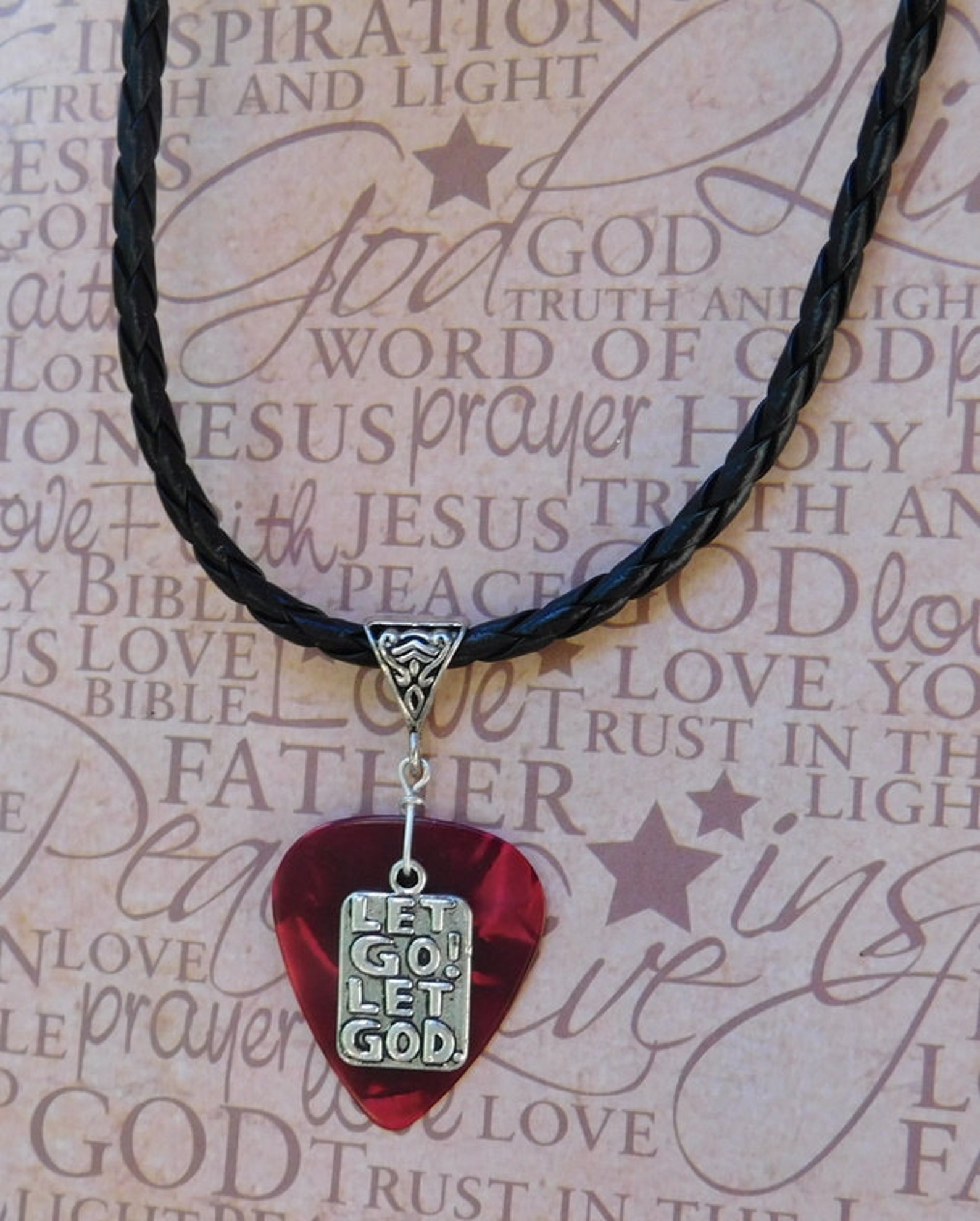 Let Go Let God Religious Guitar Pick Jewelry Triangle Bail - Etsy