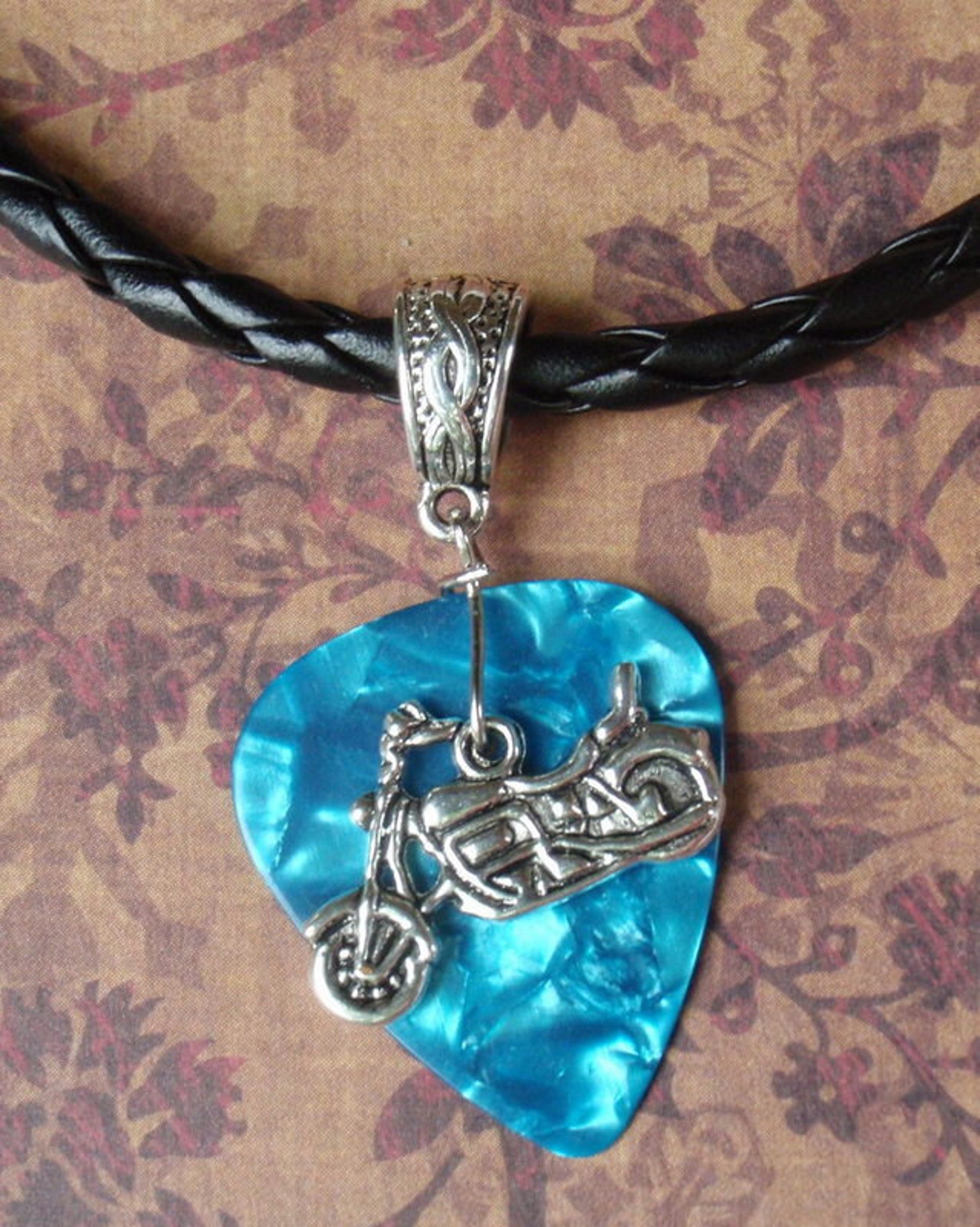 Motorcycle Necklace Guitar Pick Biker Jewelry Tibetan Silver - Etsy