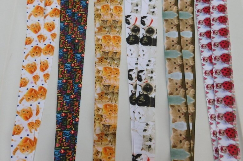 3 Yards Cats Grosgrain Ribbon Your Choice Style Single - Etsy
