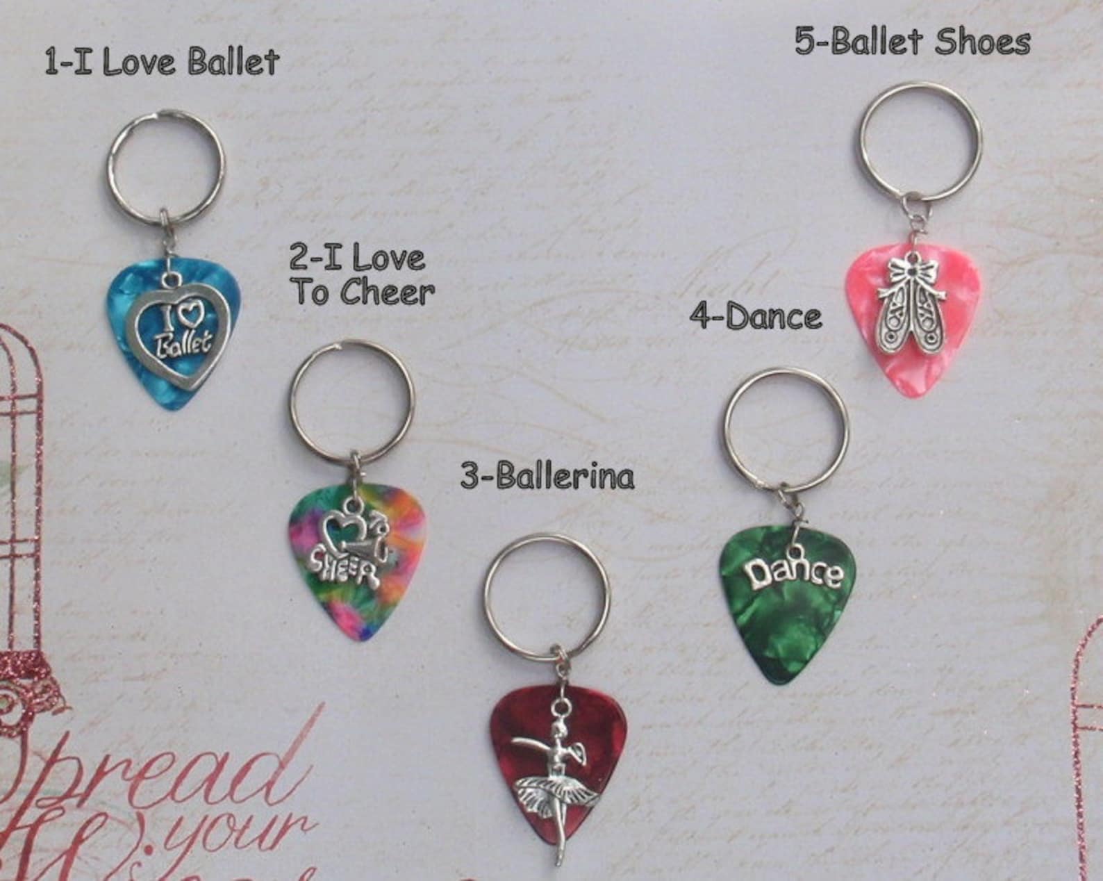 Dance Ballet Key Chain Choice Dance Ballerina I Love - Etsy