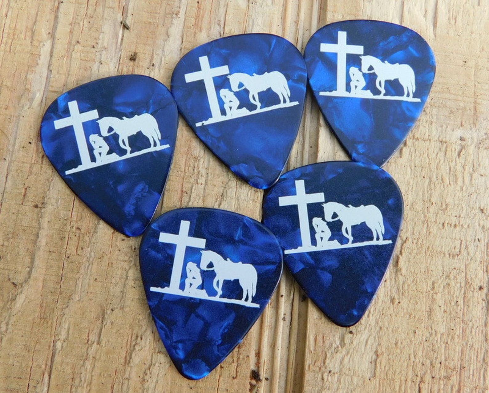 Praying Cowgirl Guitar Picks - 5 or 10, Assorted Colors - Single Sided ...