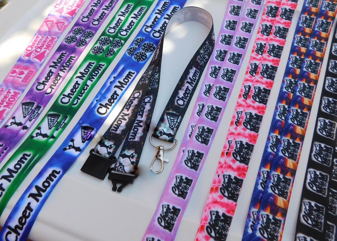 Cheer Mom - ID Lanyard, Lightweight Single Sided Print Grosgrain Ribbon ...