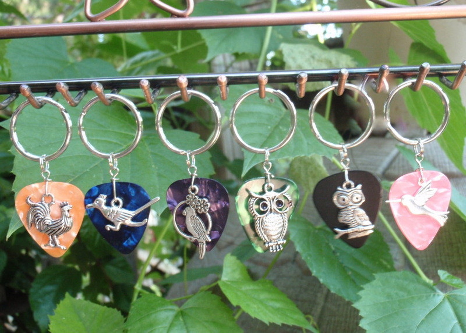 Birds Key Chain, 16 Colors Choice, Woodland Owl, Elegant Owl ...