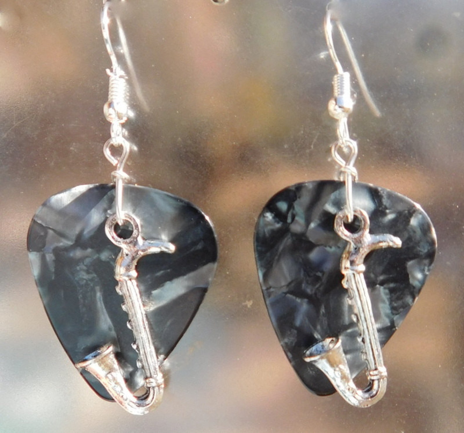 Saxophone Earrings Musical Guitar Pick Jewelry Choice 12 | Etsy