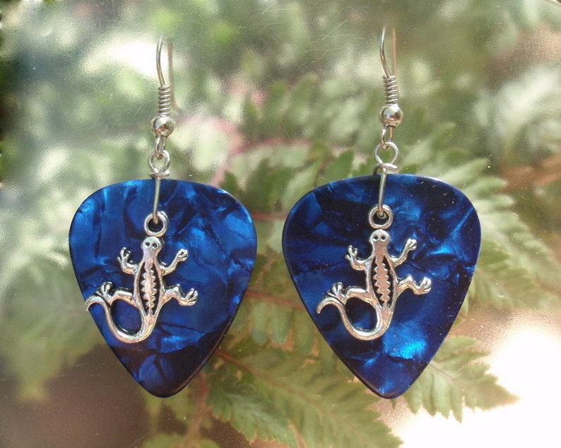 Lizard Earrings Wildlife Guitar Pick Jewelry Choice 12 | Etsy