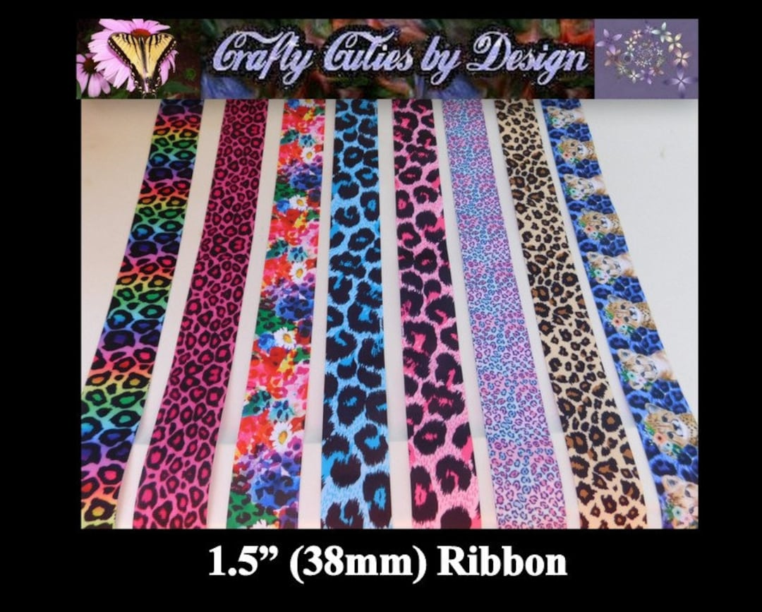 1.5" Leopard Print Ribbon - Tiger Lion Cub Animal Prints - 38mm ...