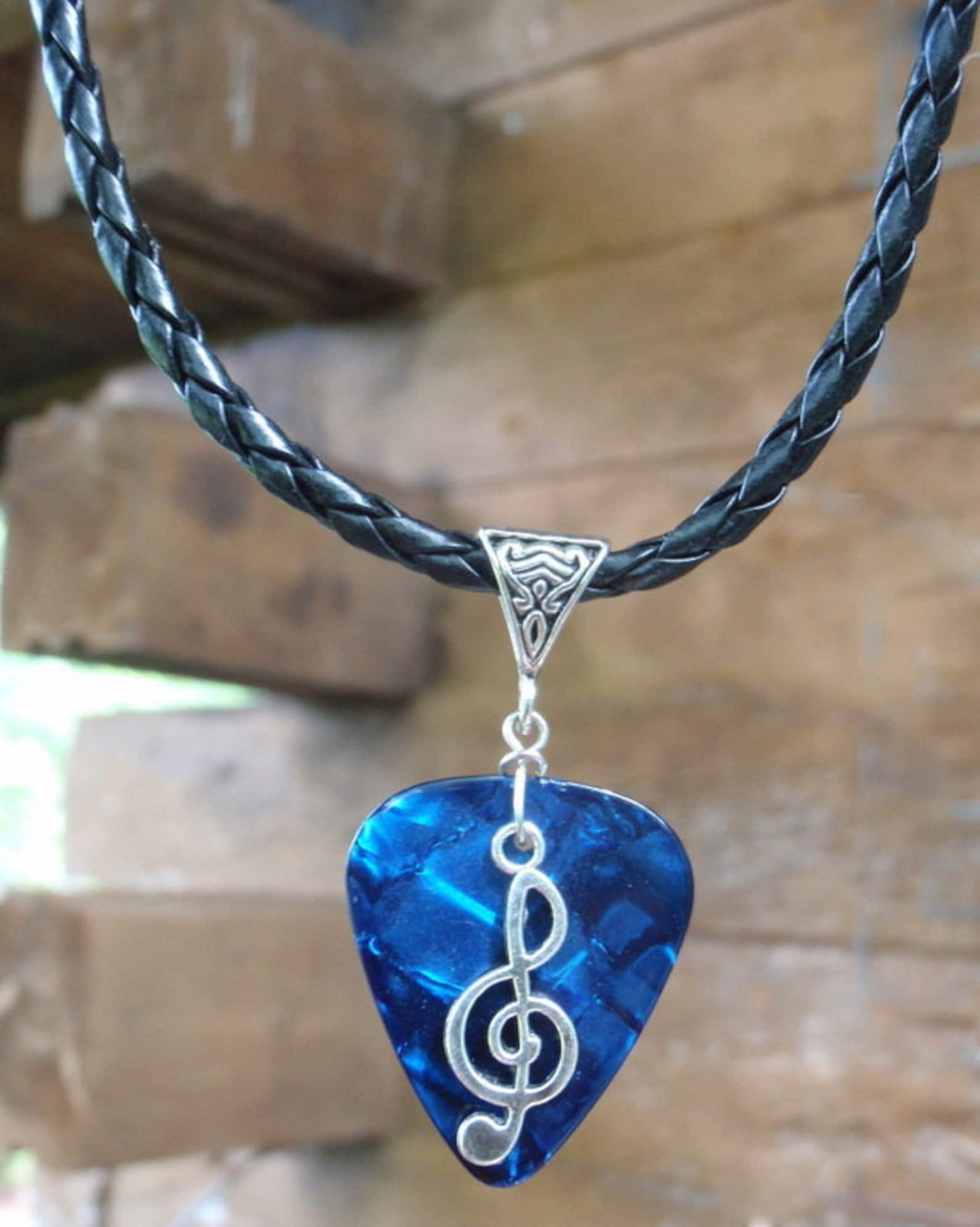 Treble Clef Necklace Music Note Chain Musical Guitar Pick - Etsy