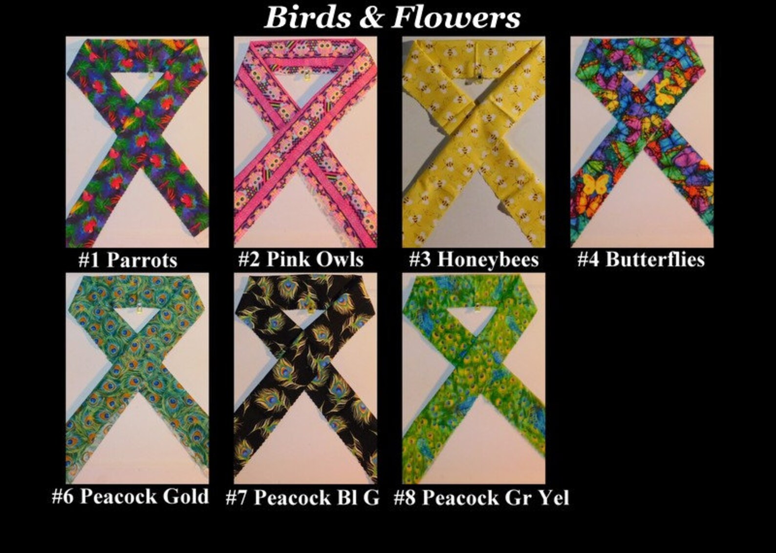 Birds & Flowers Cooling Neck Ties Choice Color Reusable - Etsy