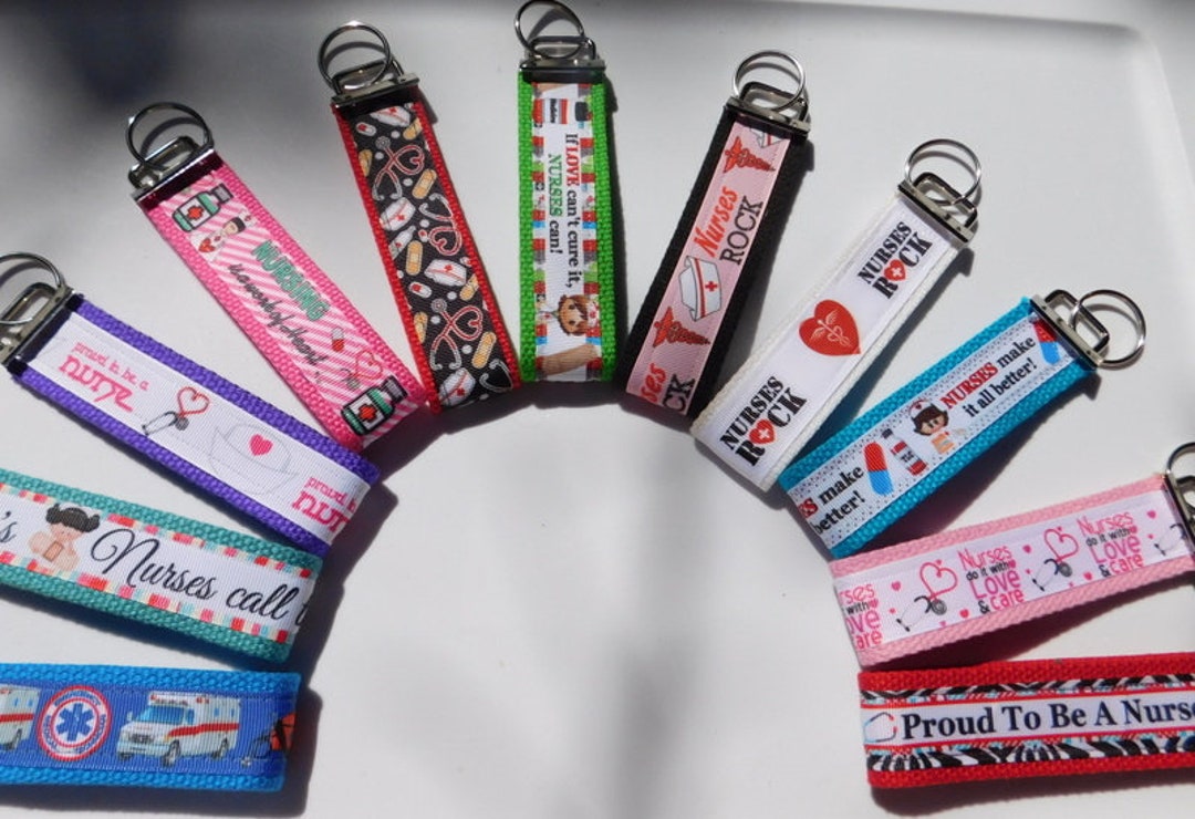 Nurse Key Fob Wristlet, Key Chain - Cotton Webbing, Ribbon - Etsy