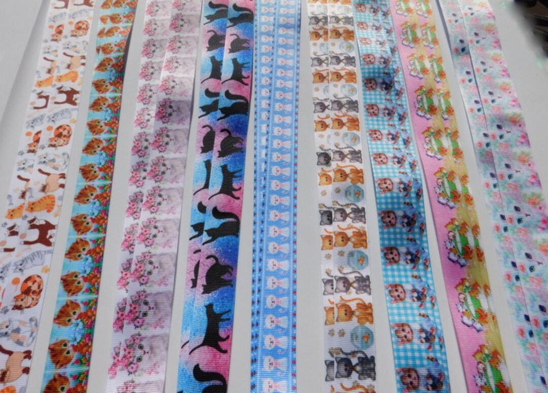 3 Yards - Cat Cuteness - Grosgrain Ribbon - Your Choice Style - Single ...