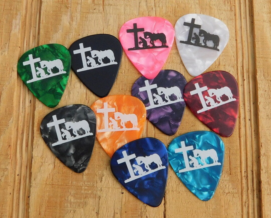 Praying Cowboy Guitar Picks - 5 or 10, Assorted Colors - Single Sided ...
