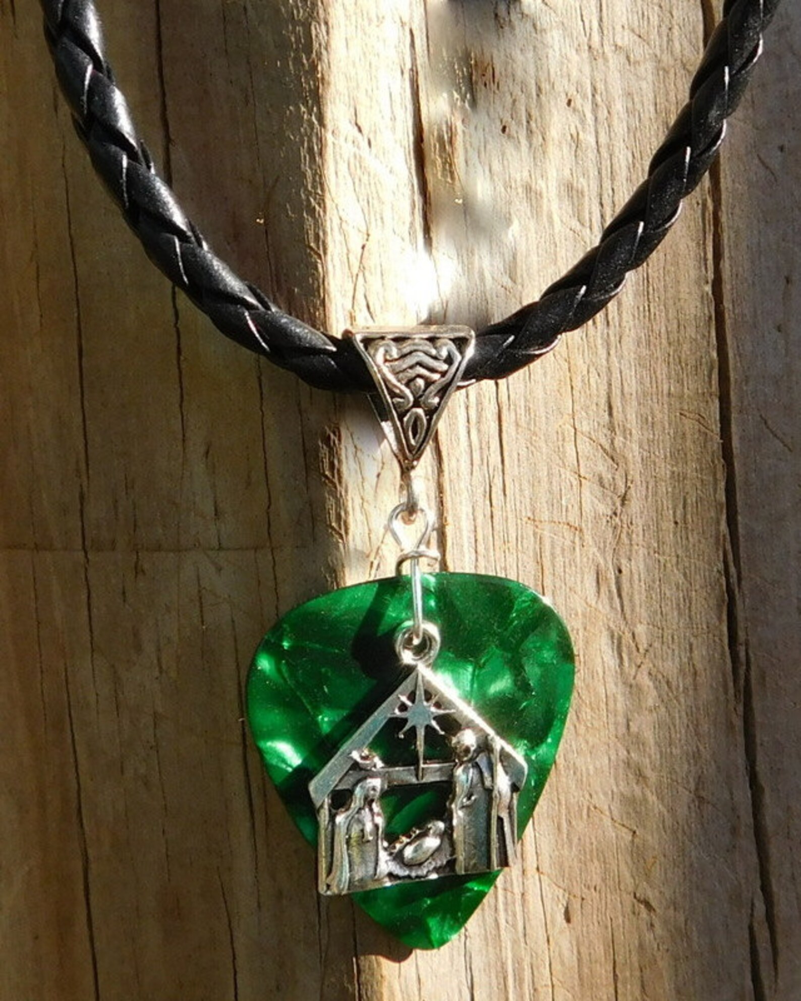 Nativity Scene Braid Necklace Guitar Pick Christian Jewelry - Etsy