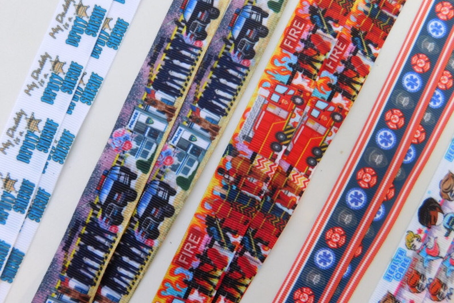 3 Yards First Responder #2 Grosgrain Ribbon- Nurse, Doctor, Policeman ...