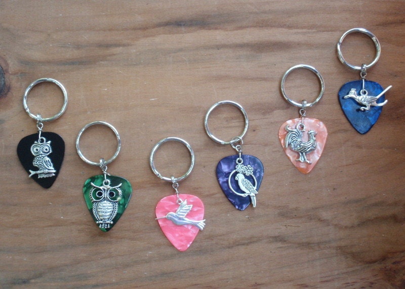 Birds Key Chain, 16 Colors Choice, Woodland Owl, Elegant Owl ...