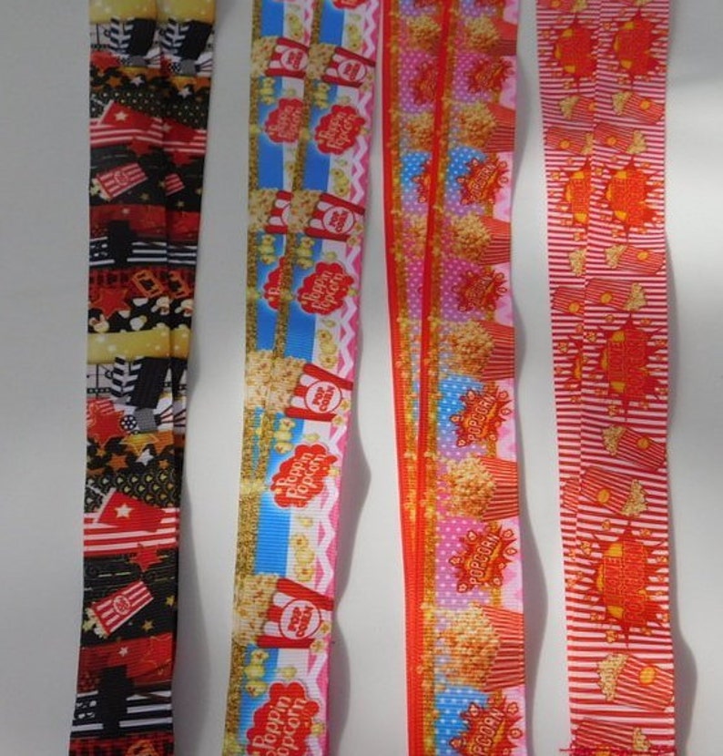 3 Yards - Popcorn & Movies - Grosgrain Ribbon - Your Choice Style ...