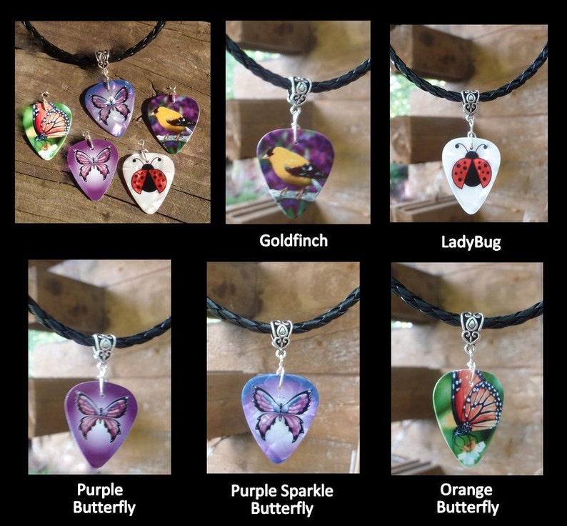 Nature Guitar Pick Jewelry Braided Necklace Choice | Etsy