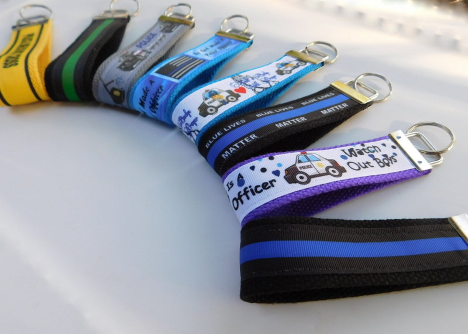 Police Key Fob Wristlet, Thin Blue Line, Blue Lives Matter, Law ...