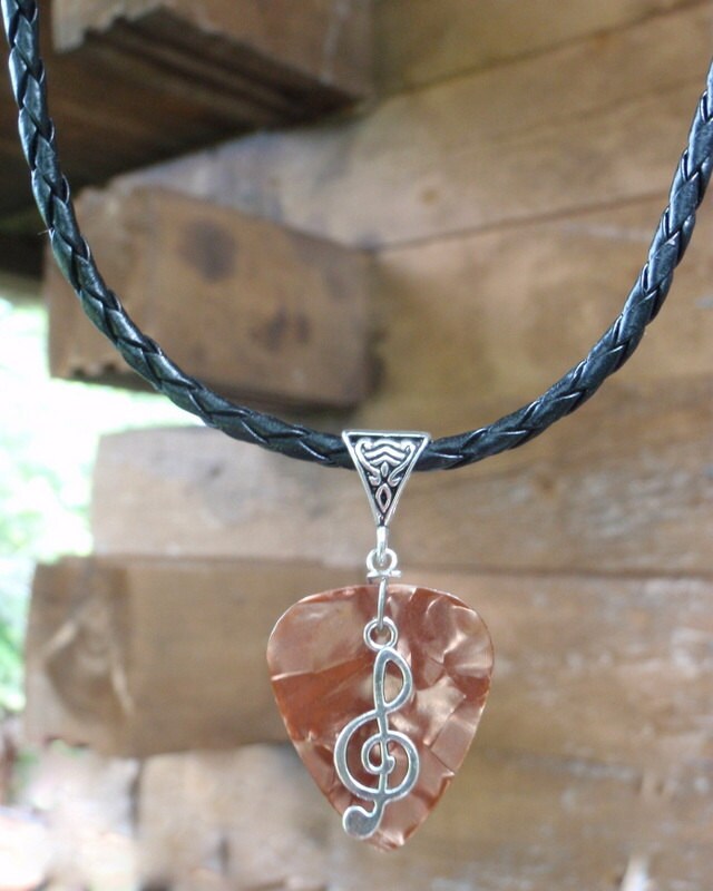 Treble Clef Necklace Music Note Chain Musical Guitar Pick - Etsy